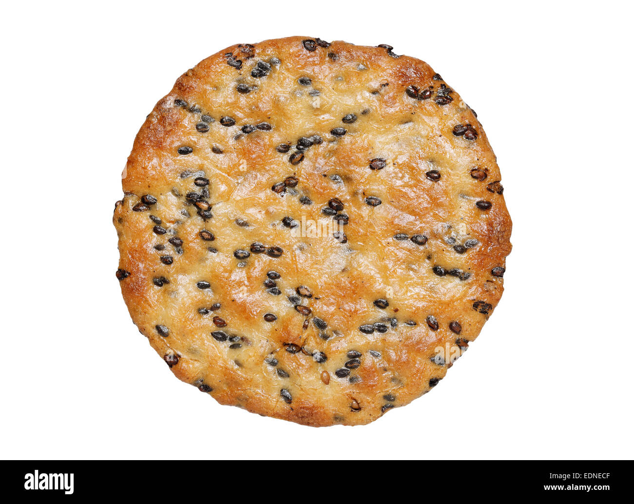 Japanese rice cracker with sesames isolated on white background Stock ...