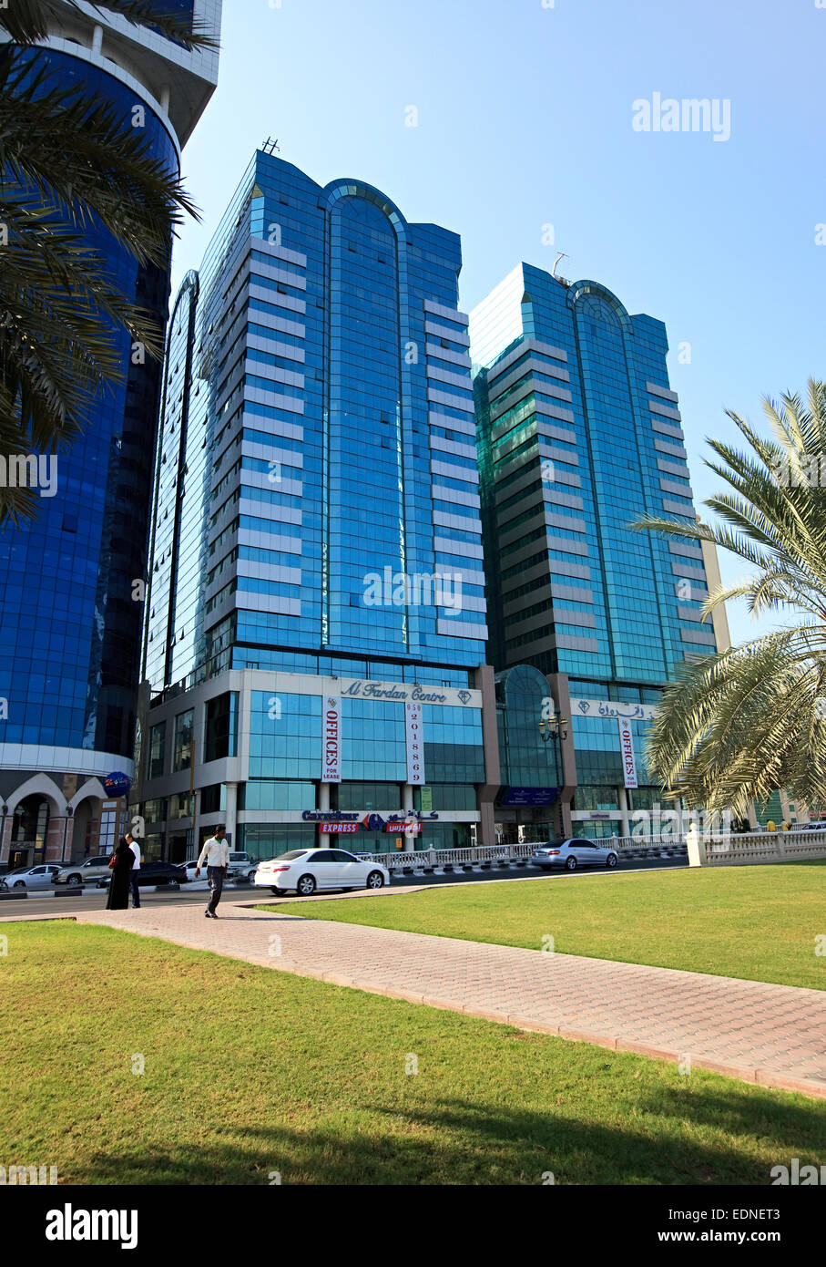 Modern skyscrapers in Sharjah Stock Photo - Alamy