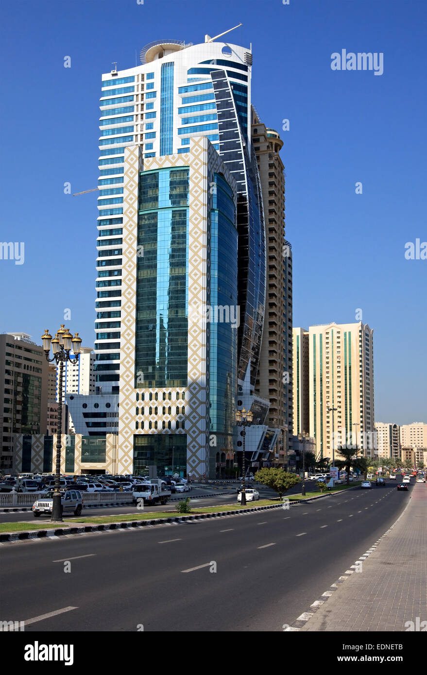 Modern skyscrapers in Sharjah Stock Photo - Alamy