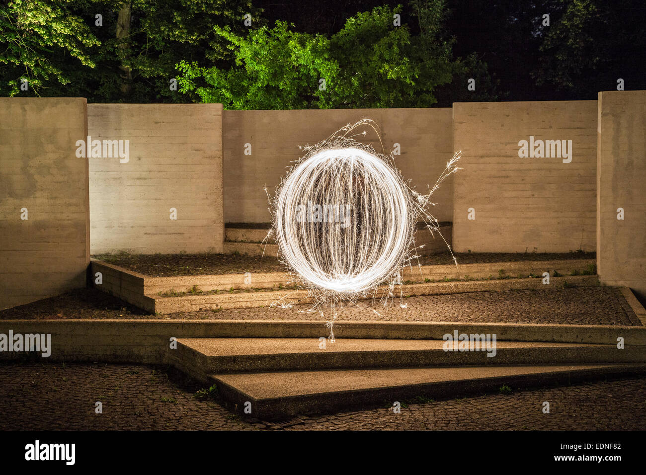 fireball made with long exposure Stock Photo - Alamy