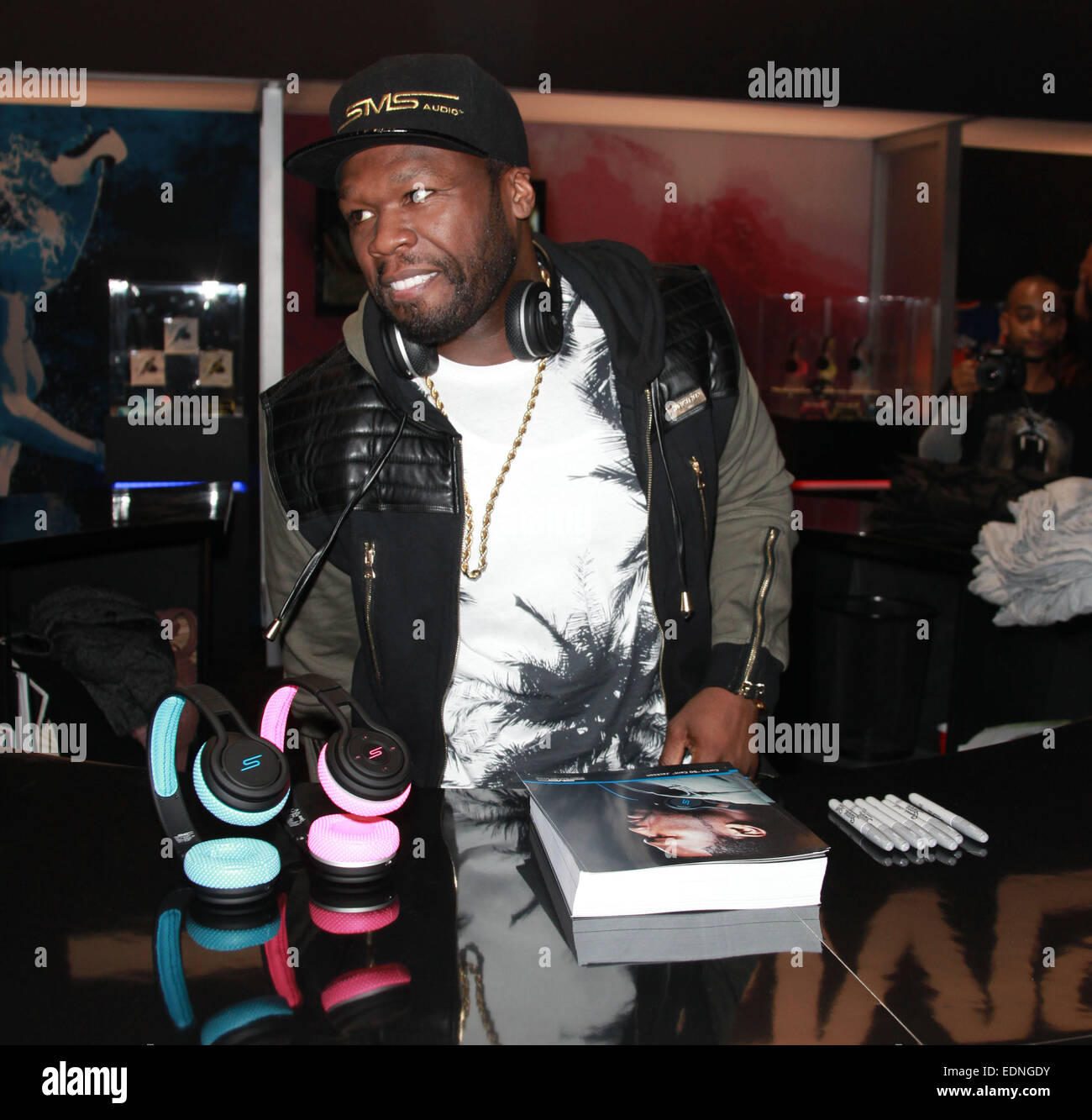 Las Vegas, Nevada, USA. 7th Jan, 2015. Rapper 50 cent visits the SMS ...