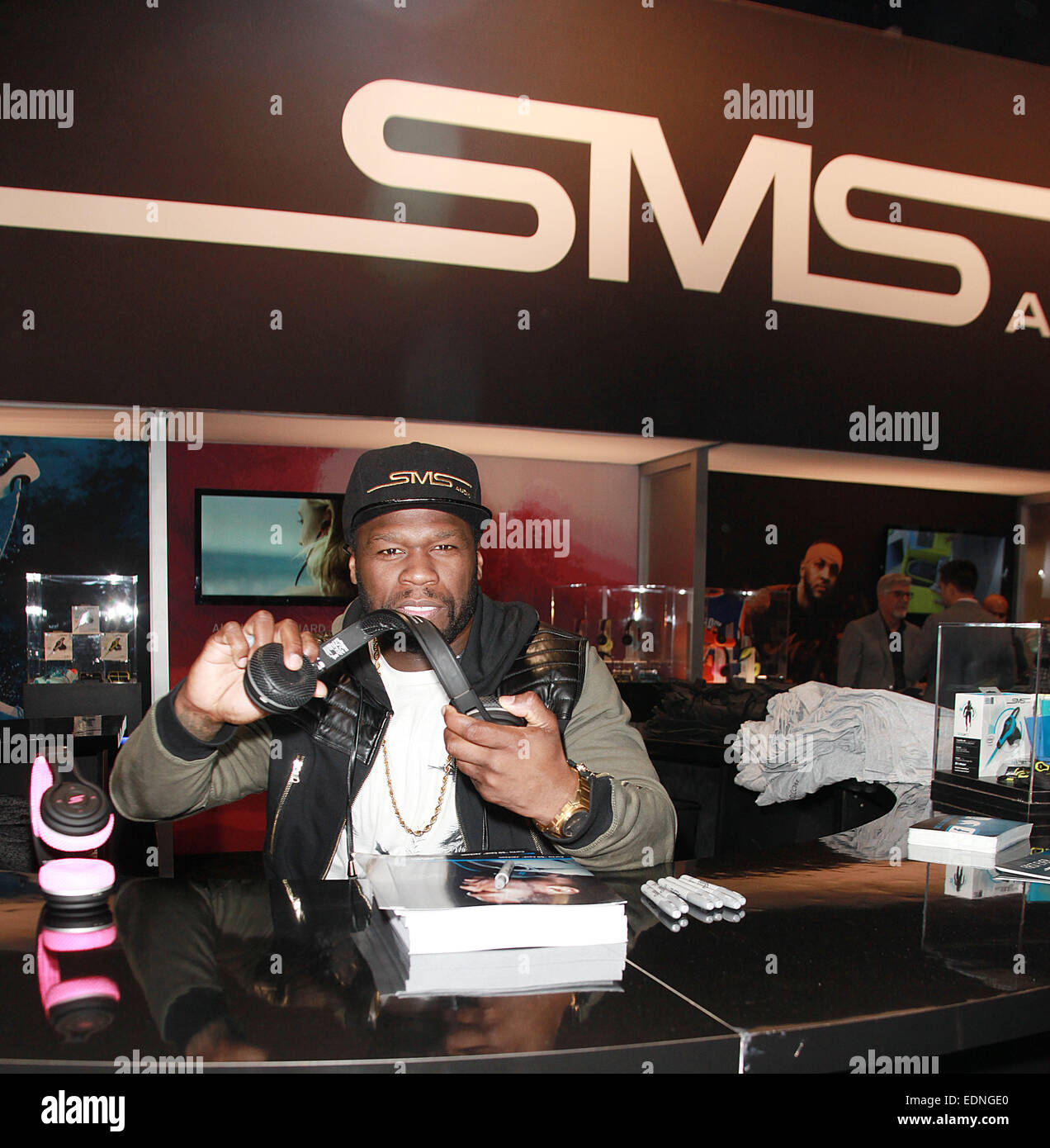 Las Vegas, Nevada, USA. 7th Jan, 2015. Rapper 50 cent visits the SMS ...