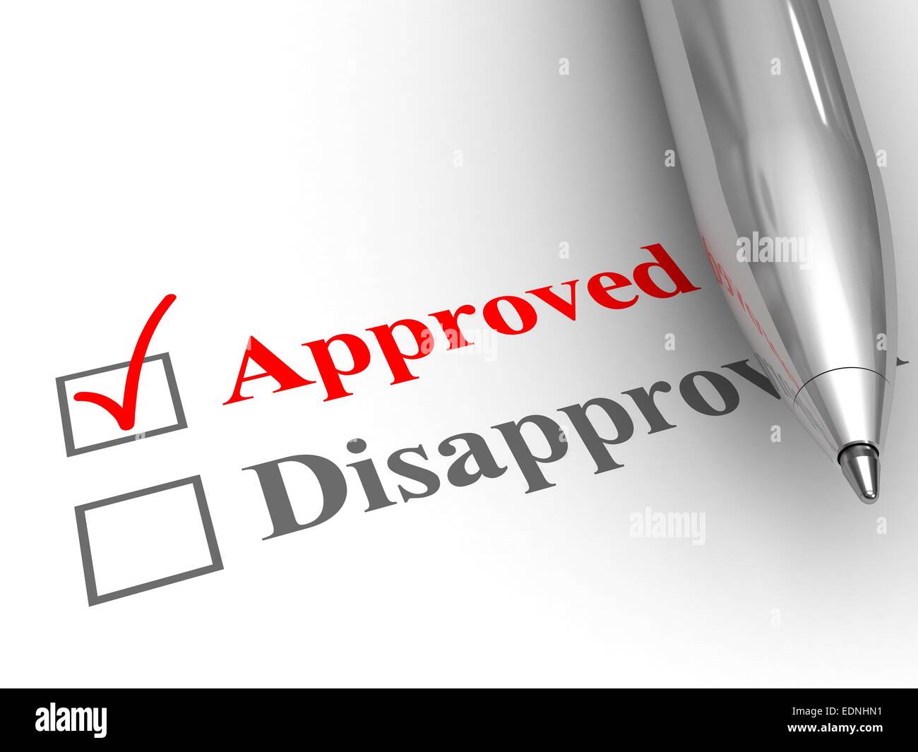 Approved status. Pen on evaluation form, with approved checked Stock ...