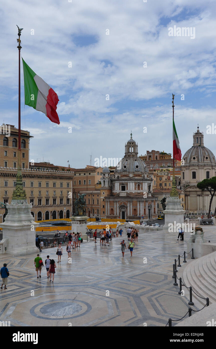 tourists visiting the Vittorio Emanuele Monument Rome Italy - taken ...