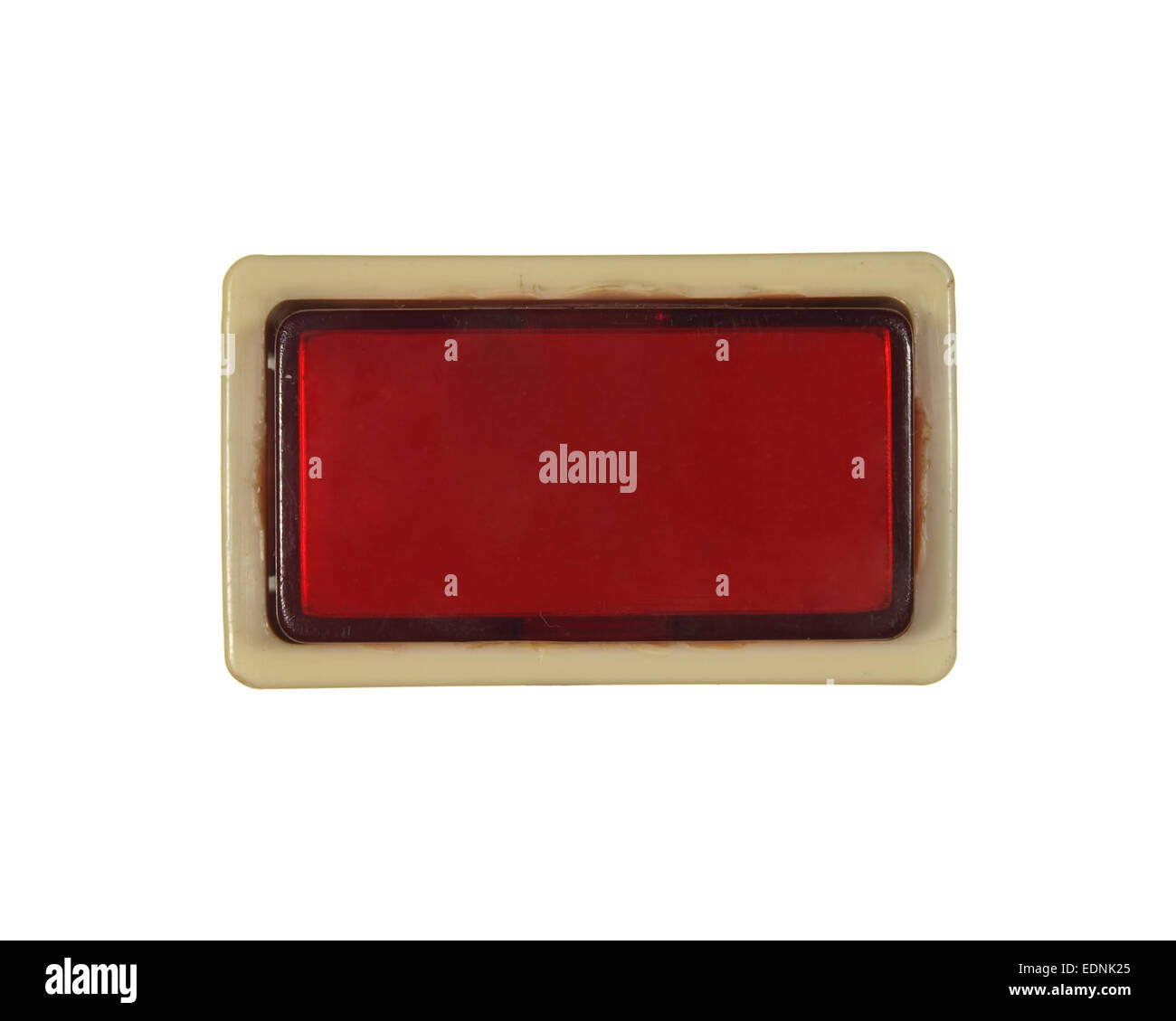 rectangular red button isolated on white background Stock Photo - Alamy