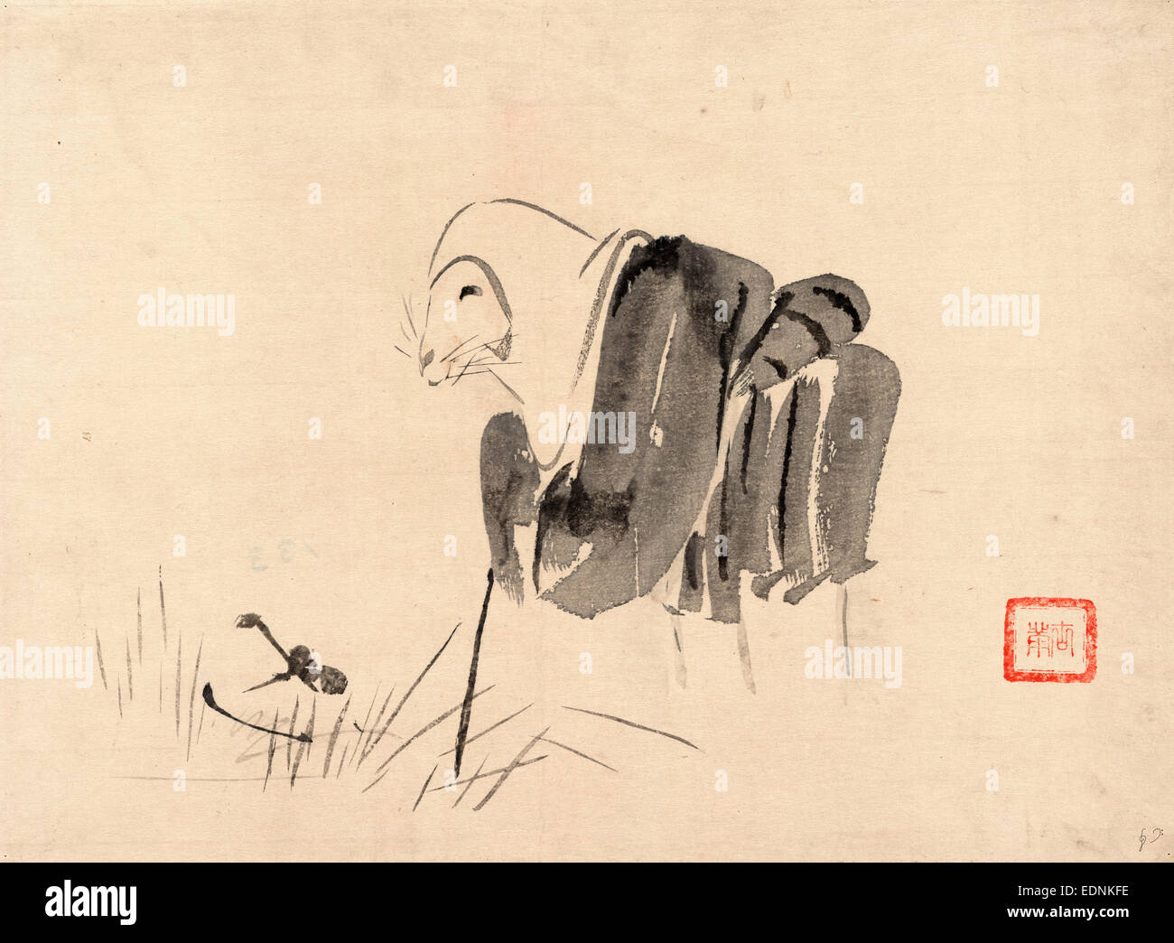 Tsuri gitsune, , artist, [between 1860 and 1890], 1 drawing : ink ; 28. ...