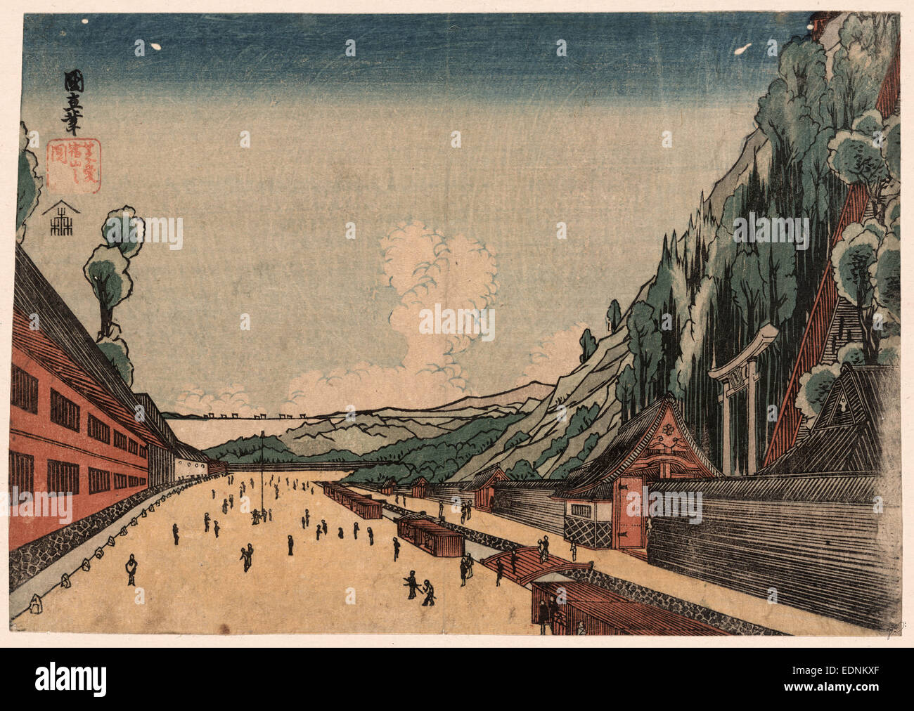 Shiba atagoyama no zu, Mount Atago at Shiba., Utagawa, Kuninao, 1793 ...