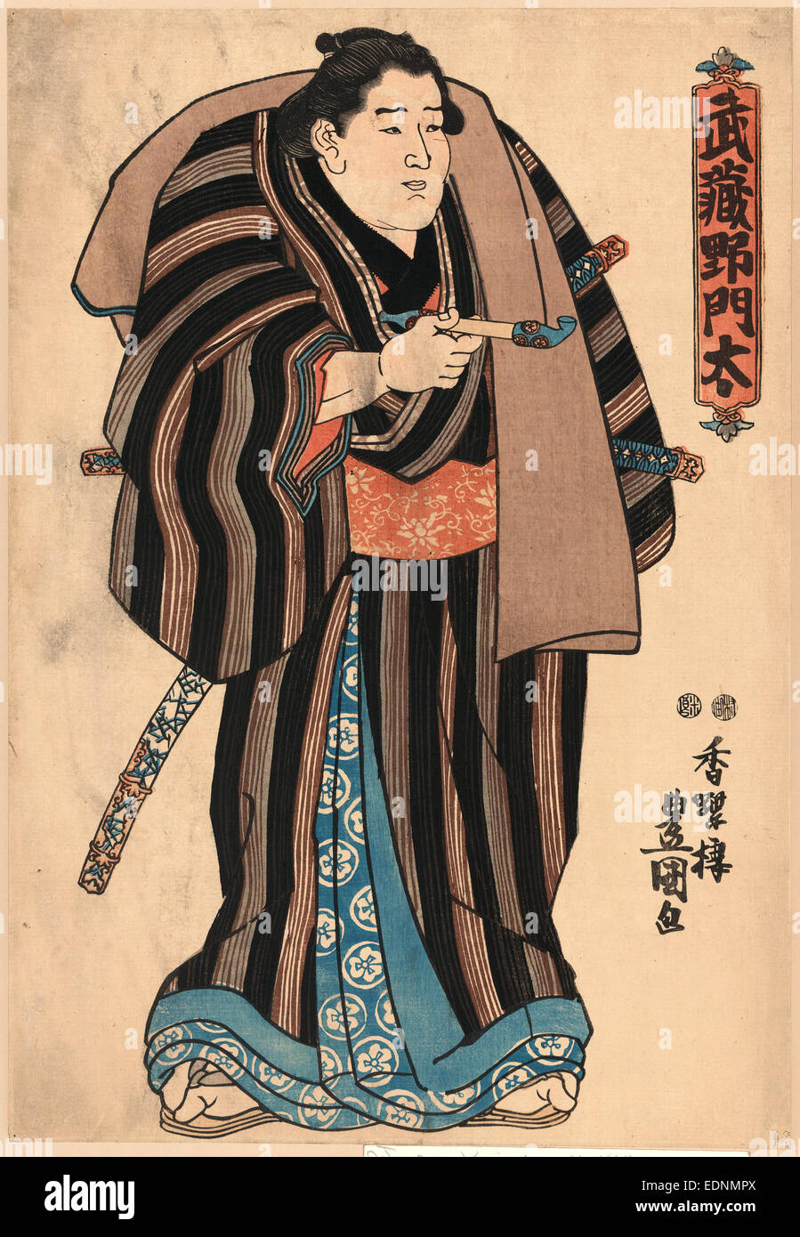 Musashi no Monta, The sumo wrestler Musashino Monta., Utagawa, Toyokuni ...