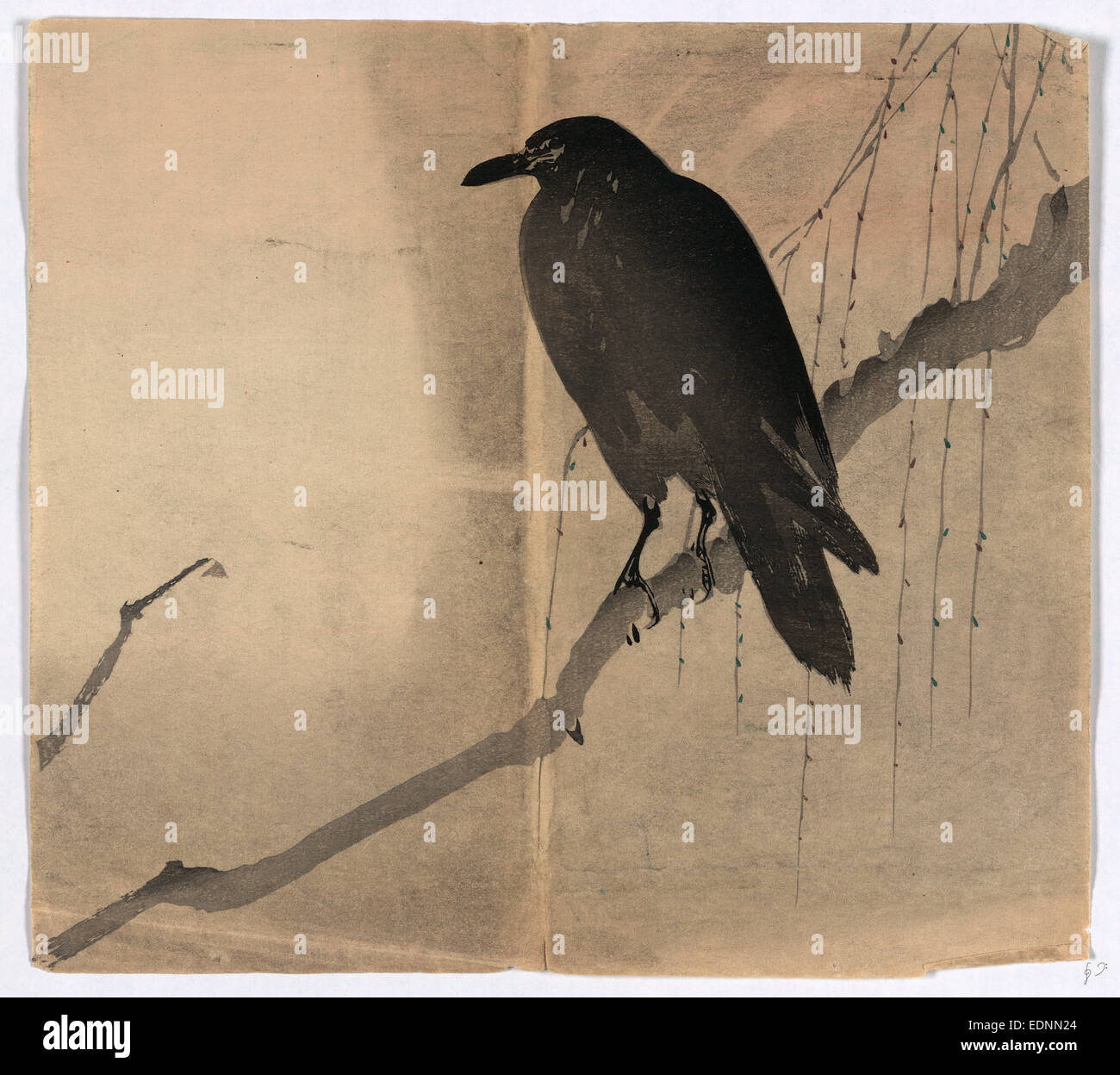 Yanagi ni karasu, Crow on a willow branch., [between 1868 and 1900], 1 ...