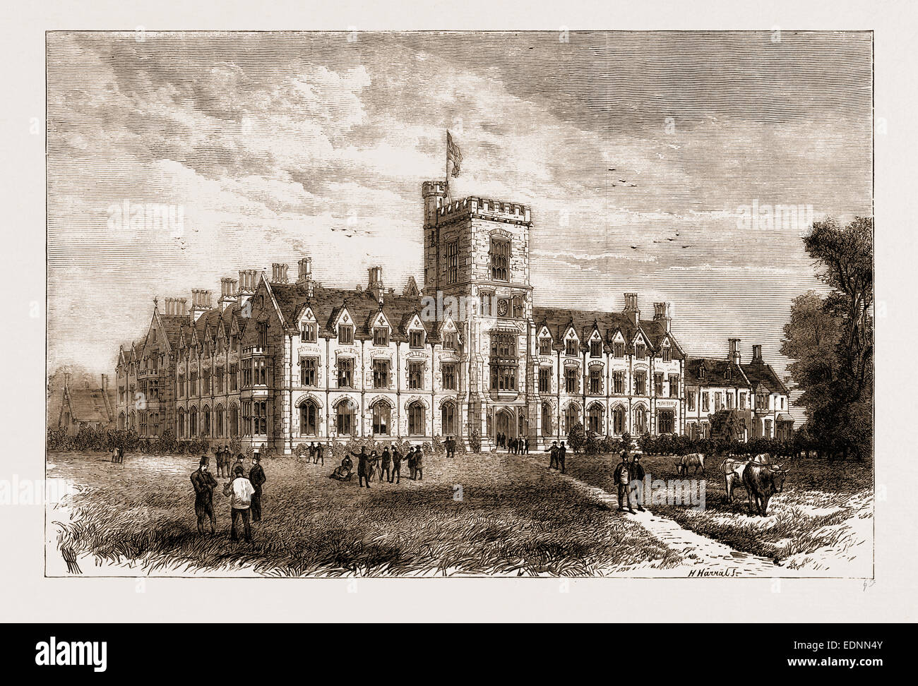 THE ROYAL AGRICULTURAL COLLEGE, CIRENCESTER, SOUTH FRONT, UK, 1881 ...