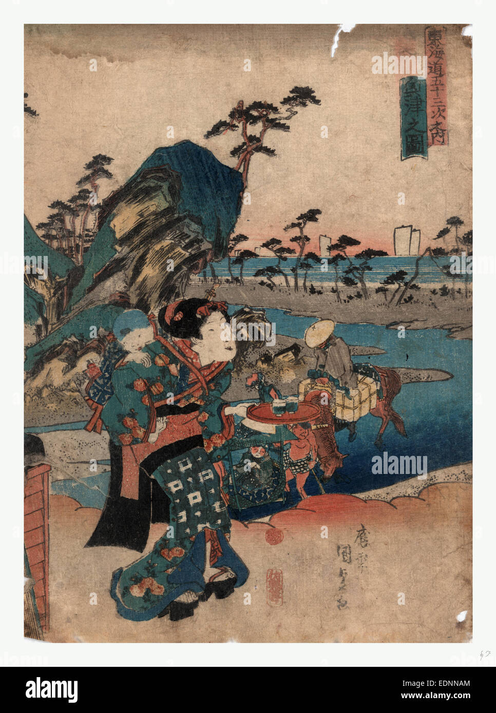 Okitsu no zu, View of Okitsu., Utagawa, Toyokuni, 1786-1865, artist ...