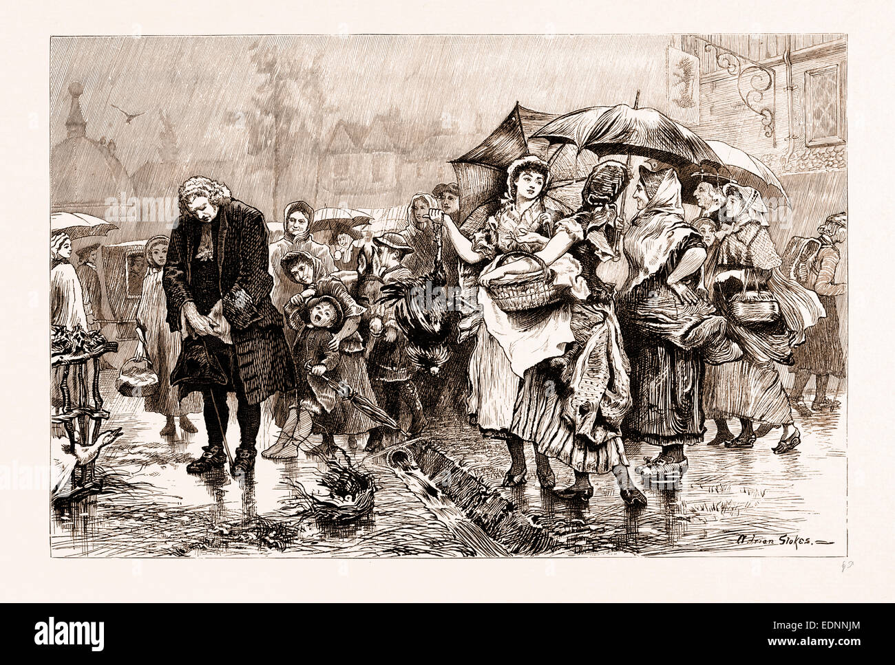 DR. JOHNSON'S PENANCE, FROM THE PICTURE BY ADRIAN STOKES, EXHIBITED AT ...