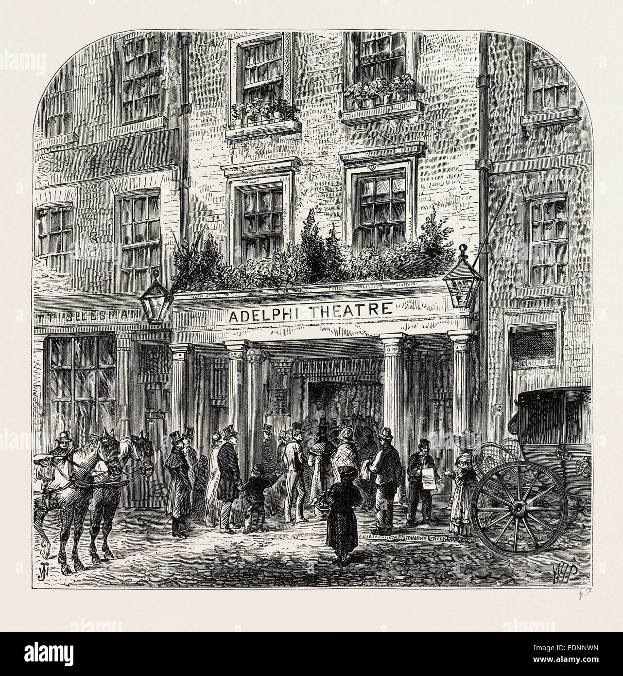 THE OLD ADELPHI THEATRE. London, UK, 19th century engraving Stock Photo ...