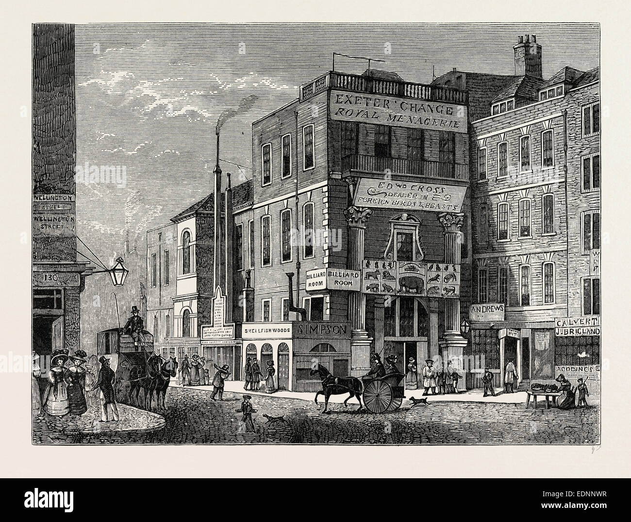 Exeter Change in 1826, London, UK, 19th century engraving Stock Photo ...