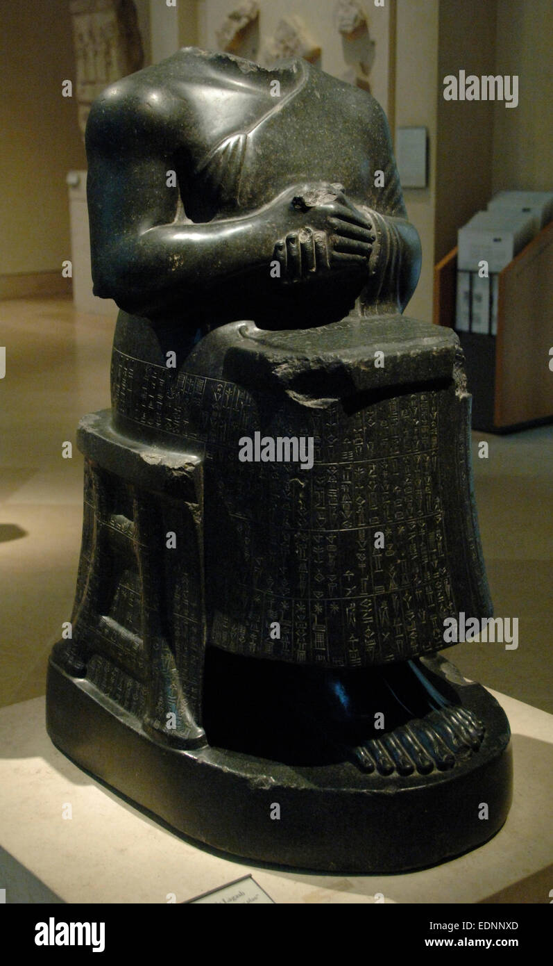 Mesopotamia. Neo-Sumerian. Ruler Gudea of state of Lagash. Diorita ...