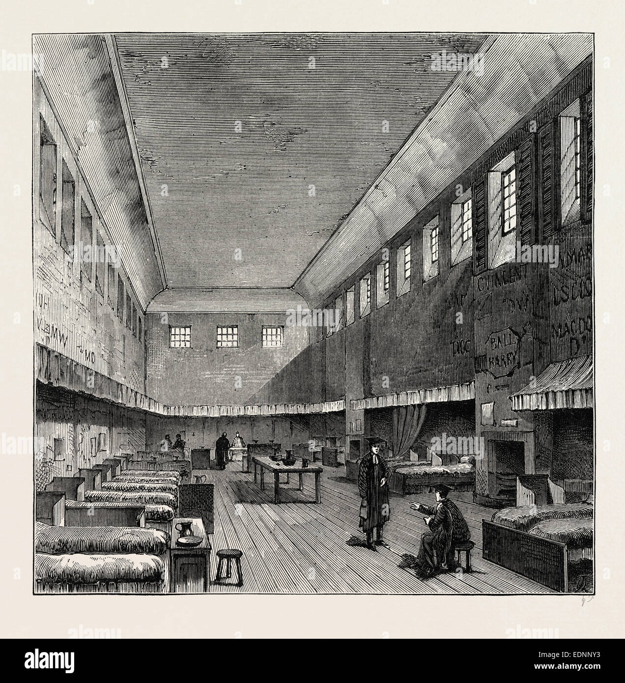 THE OLD DORMITORY IN 1840, Westminster School, London, UK, 19th century ...