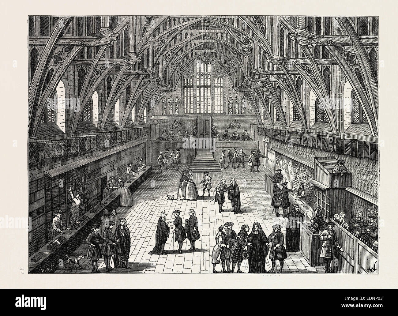 Old westminster Hall 1797, London, UK, 19th century engraving Stock ...