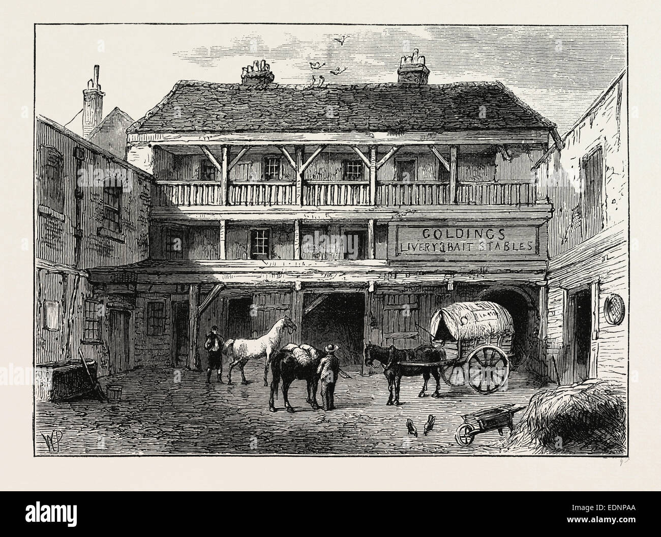 THE OLD "BLACK BULL INN," GRAY'S INN LANE. London, UK, 19th century ...