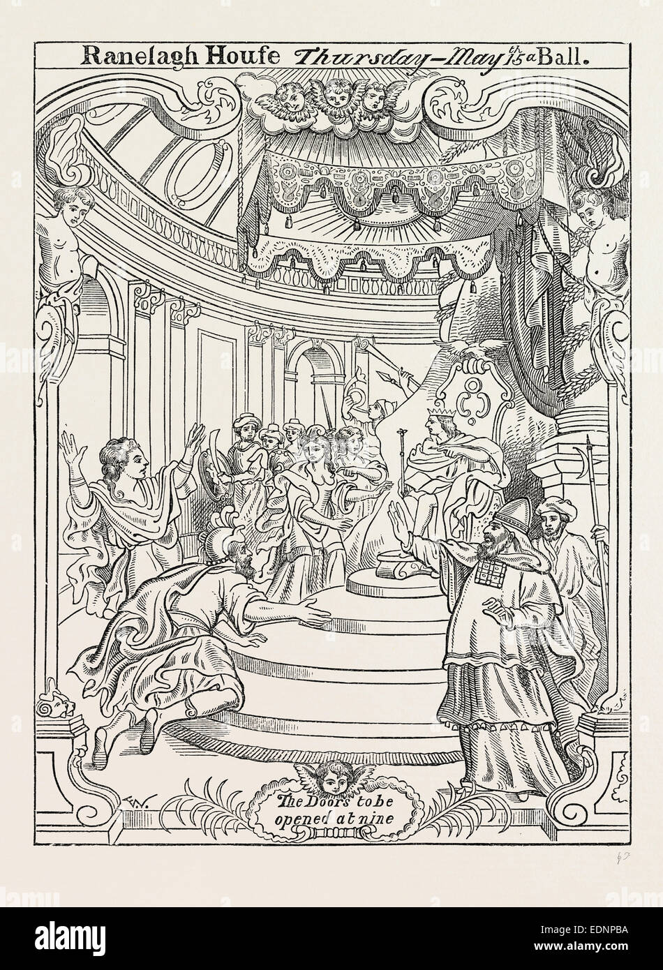 A CARD OF INVITATION TO RANELAGH. London, UK, 19th century engraving ...