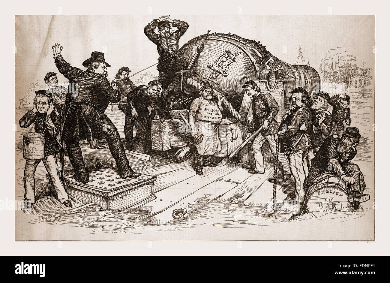 NOW OR NEVER-THE WHITE HOUSE OR "BUST"., 1880, 19th century engraving ...