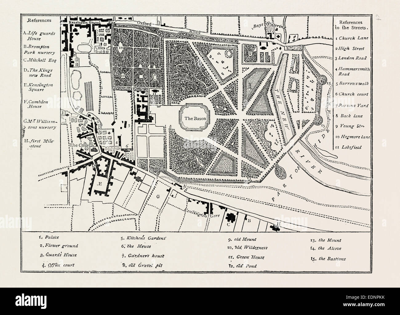 Kensington in 1764, London, UK, 19th century engraving Stock Photo - Alamy