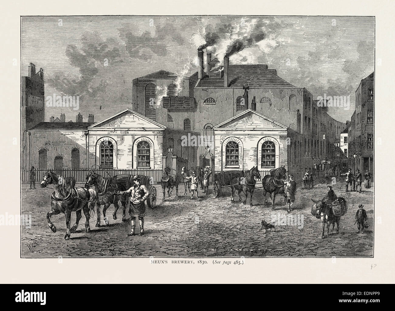 Meux's Brewery, 1830, London, UK, 19th century engraving Stock Photo ...