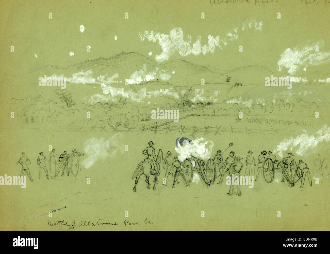 Battle of Allatoona Pass, Ga., 1864 October 5, drawing, 1862-1865, by ...
