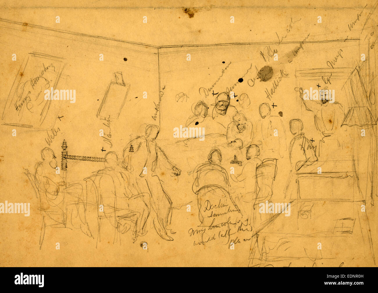 Death of Lincoln, 1865 April, 1862-1865, by Alfred R Waud, 1828-1891 ...