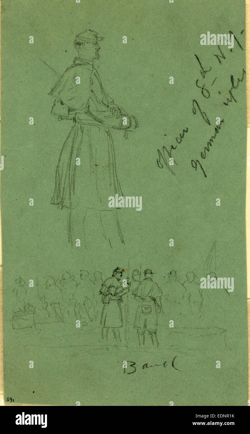 Officer of 8th N.Y. German rifles and Band, 1861-1863, drawing, 1862 ...