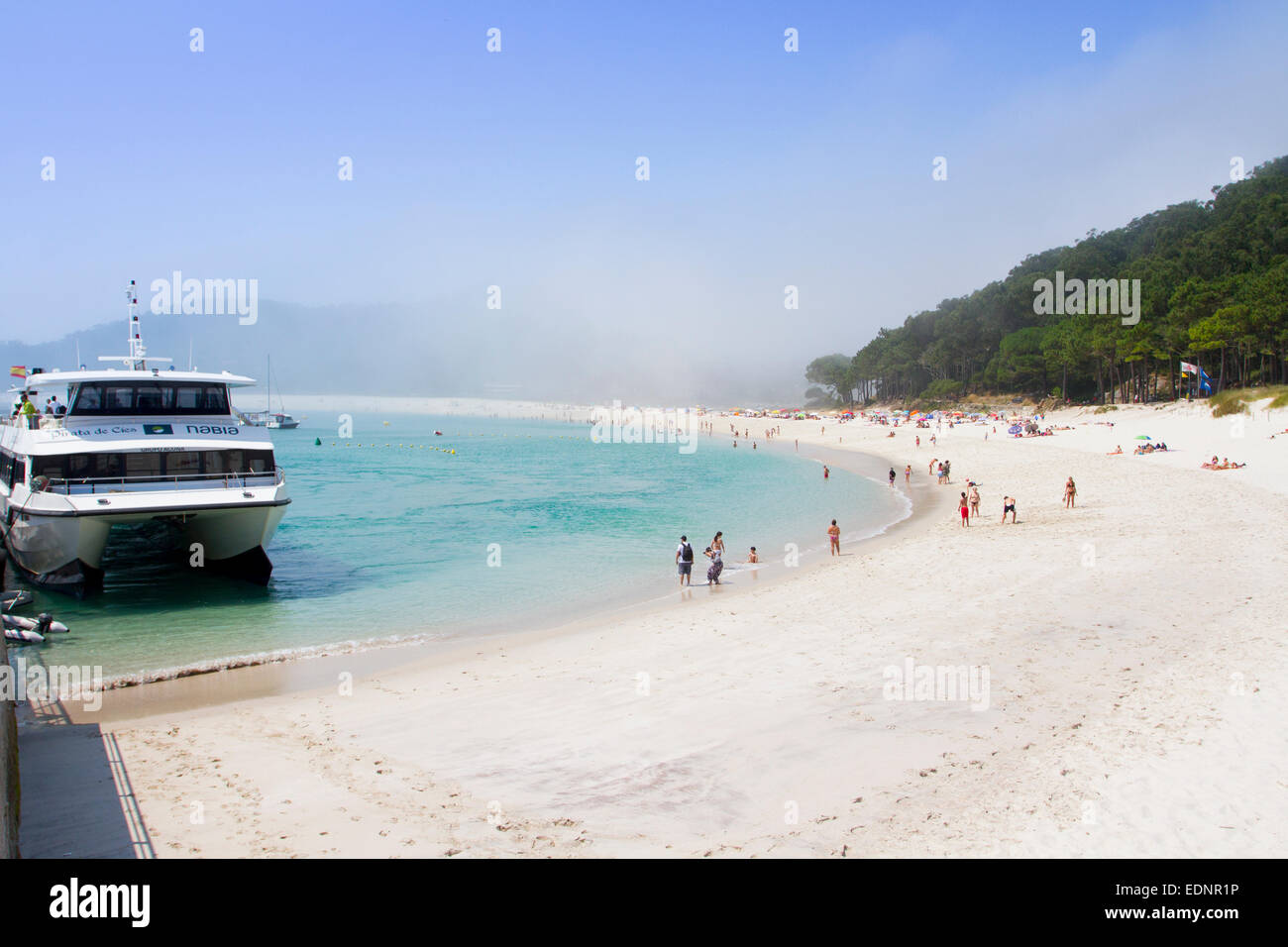 Rodas beach, Cies Islands, Vigo, Pontevedra, Galicia, Spain Stock Photo ...