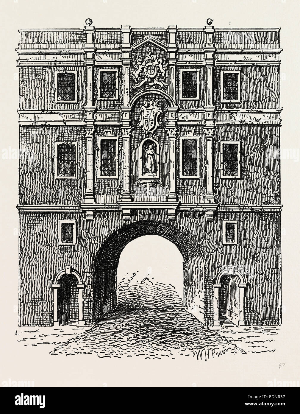 Old Lud Gate, about 1750, London, UK, 19th century engraving Stock ...