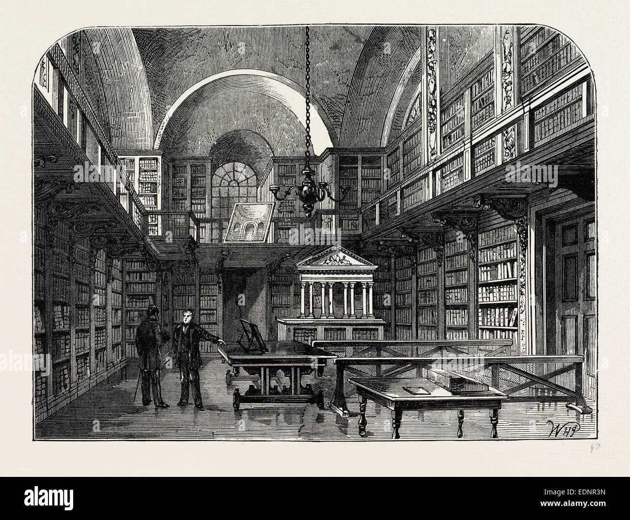 THE LIBRARY OF ST. PAUL'S. London, UK, 19th century engraving Stock ...