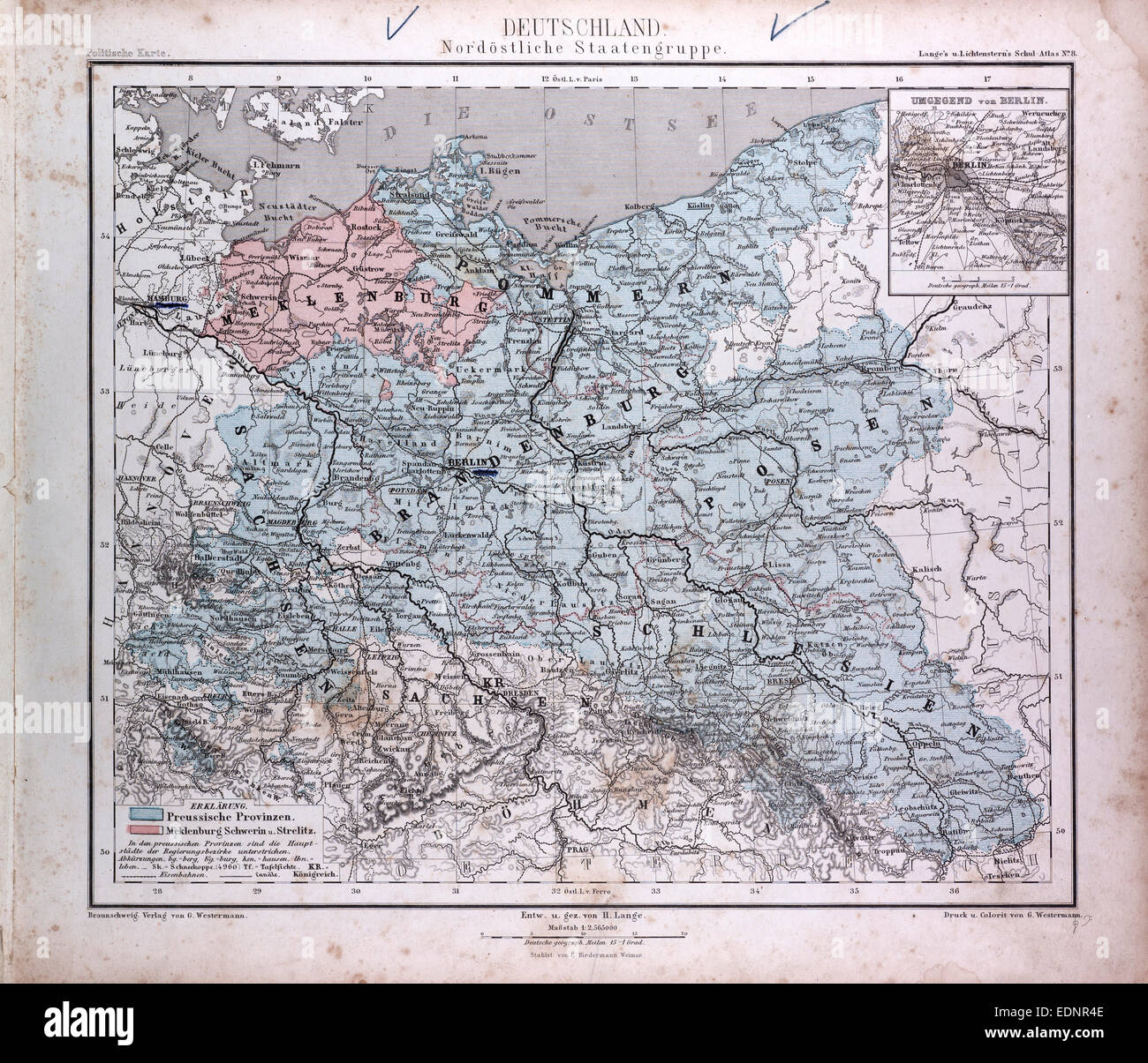 Germany, Deutschland, atlas by Th. von Liechtenstern and Henry Lange ...