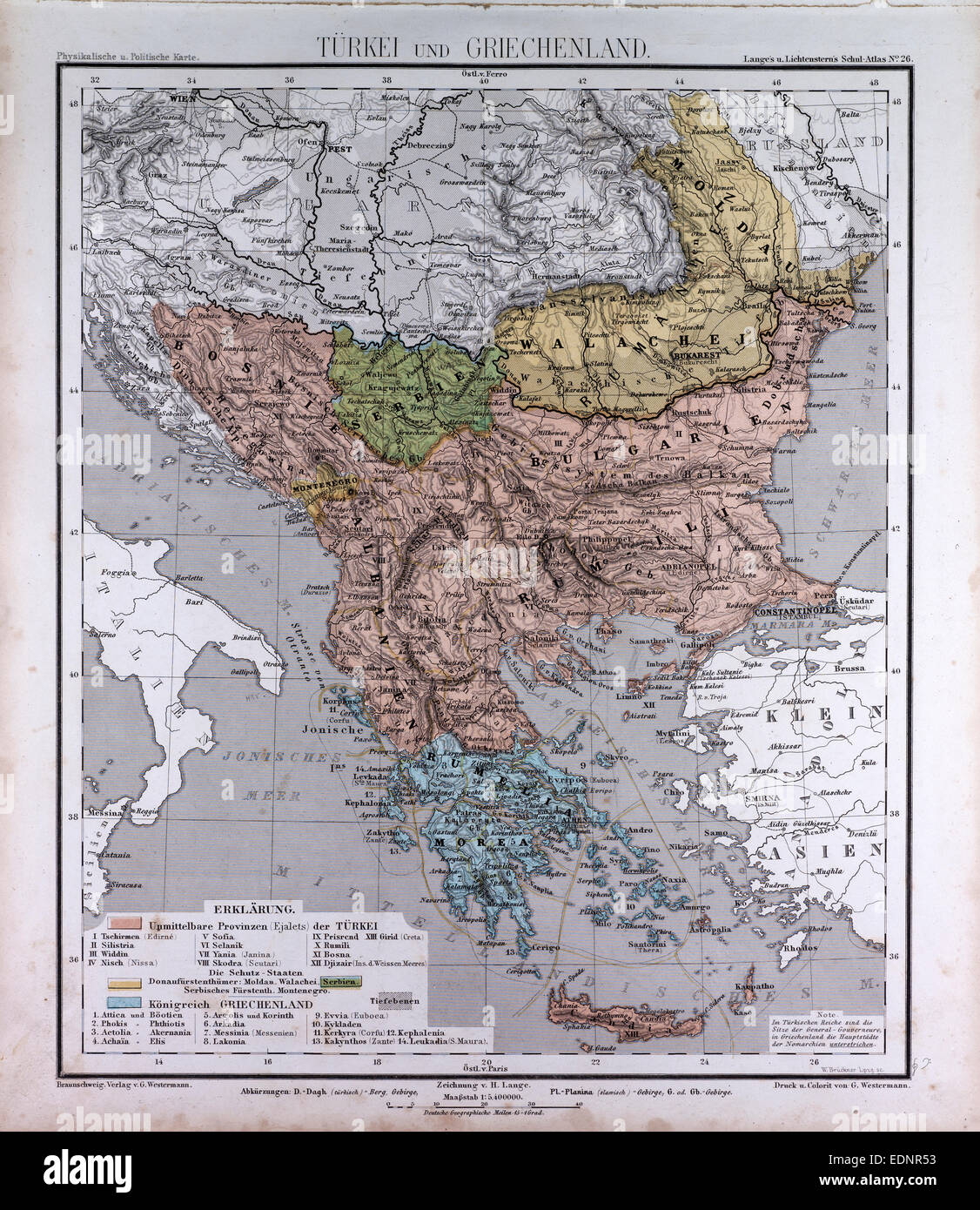 Turkey and Greece, atlas by Th. von Liechtenstern and Henry Lange ...