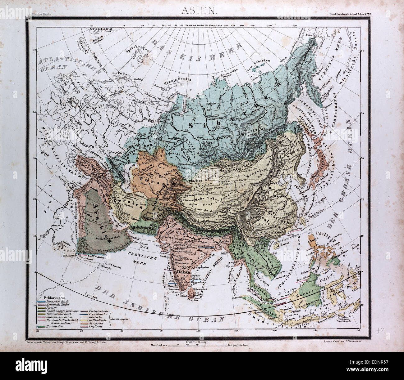 Asia map atlas th von hi-res stock photography and images - Alamy
