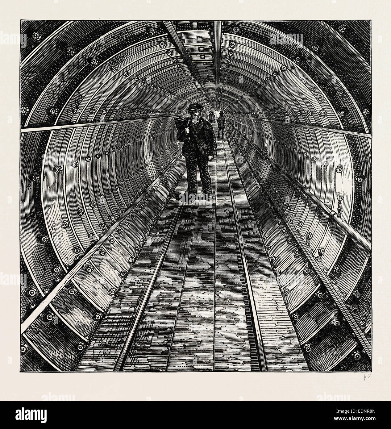 THE TOWER SUBWAY. London, UK, 19th century engraving Stock Photo - Alamy