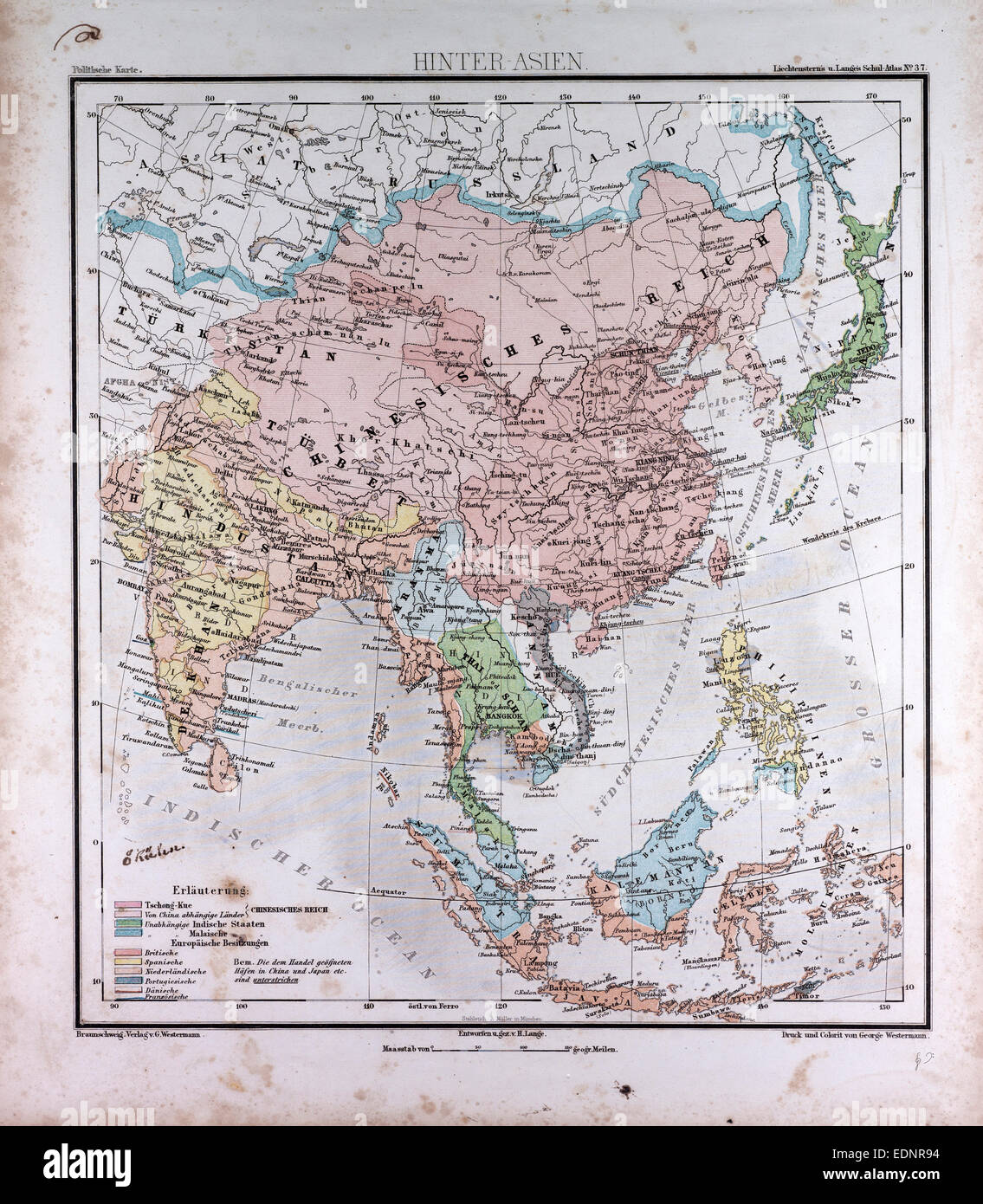 Asia map atlas th von hi-res stock photography and images - Alamy