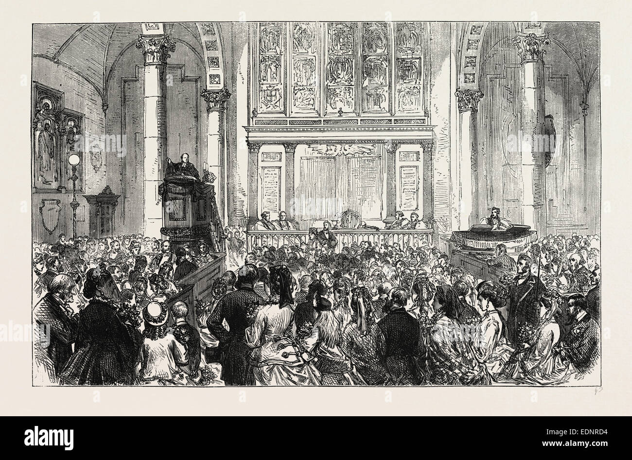 THE FLOWER SERMON IN ST. CATHERINE CREE CHURCH. London, UK, 19th ...