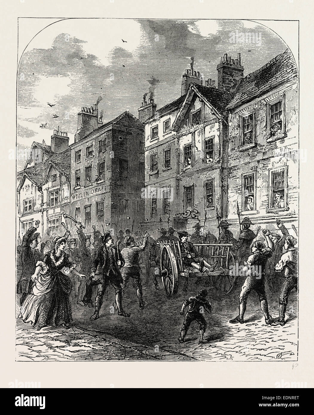 Jonathan Wild in the Cart, London, UK, 19th century engraving Stock ...