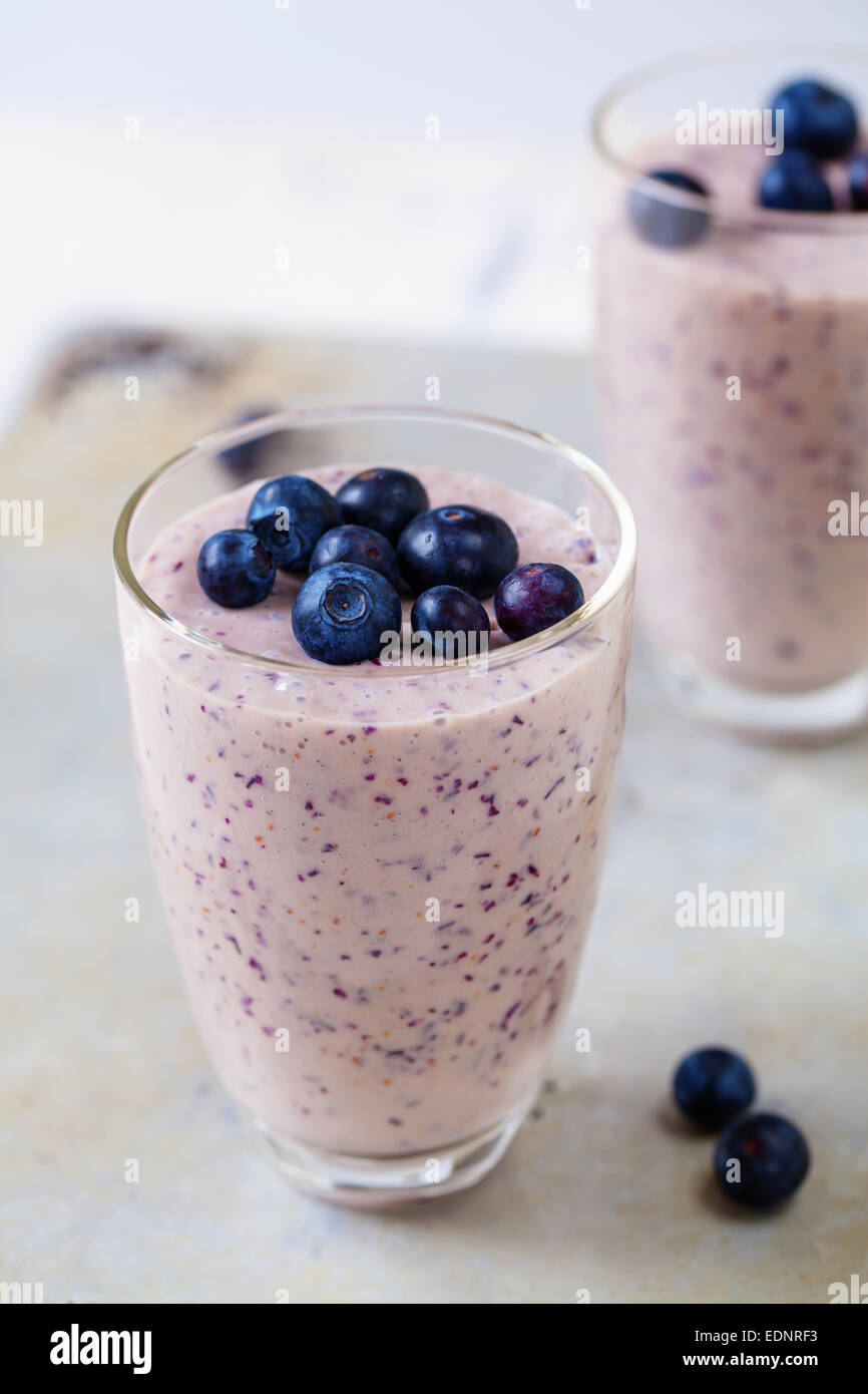 Healthy blueberry yogurt smoothie hi-res stock photography and images ...