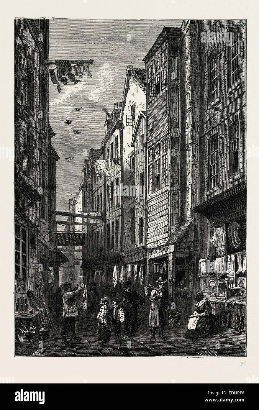 FIELD LANE ABOUT 1840. London, UK, 19th century engraving Stock Photo ...