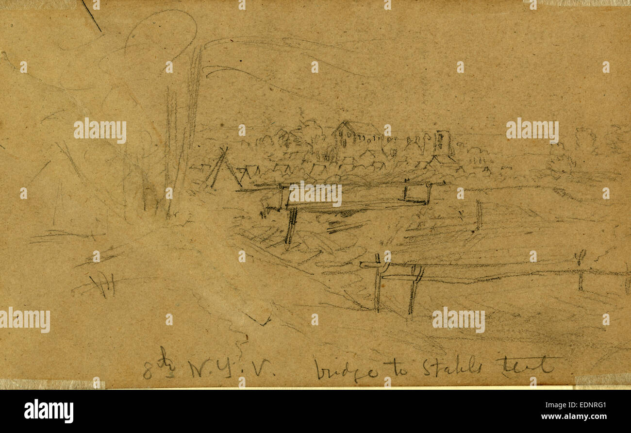 Encampment of 8th New York Volunteers, 1861, drawing, 1862-1865, by ...
