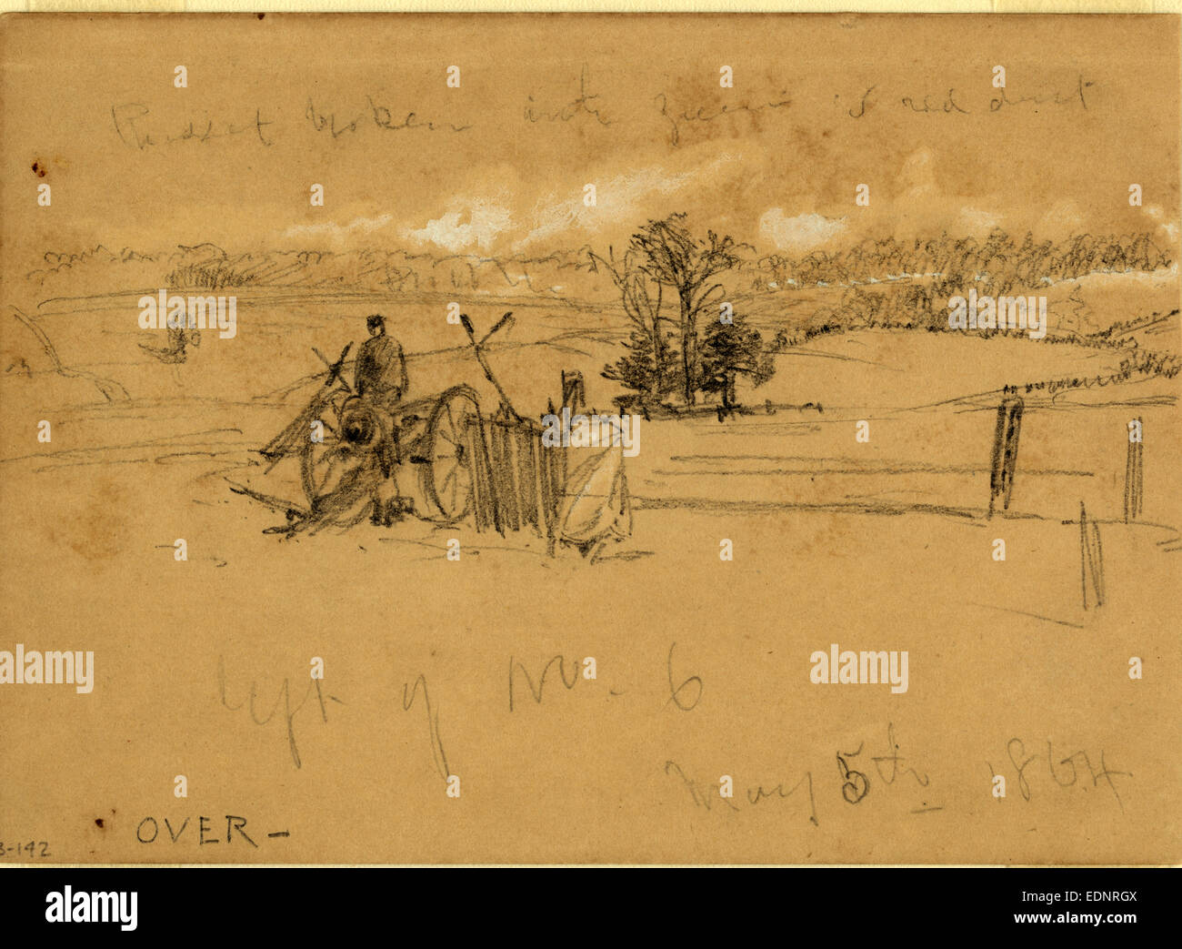 Left of No. 6, May 5th, 1864, drawing, 1862-1865, by Alfred R Waud ...