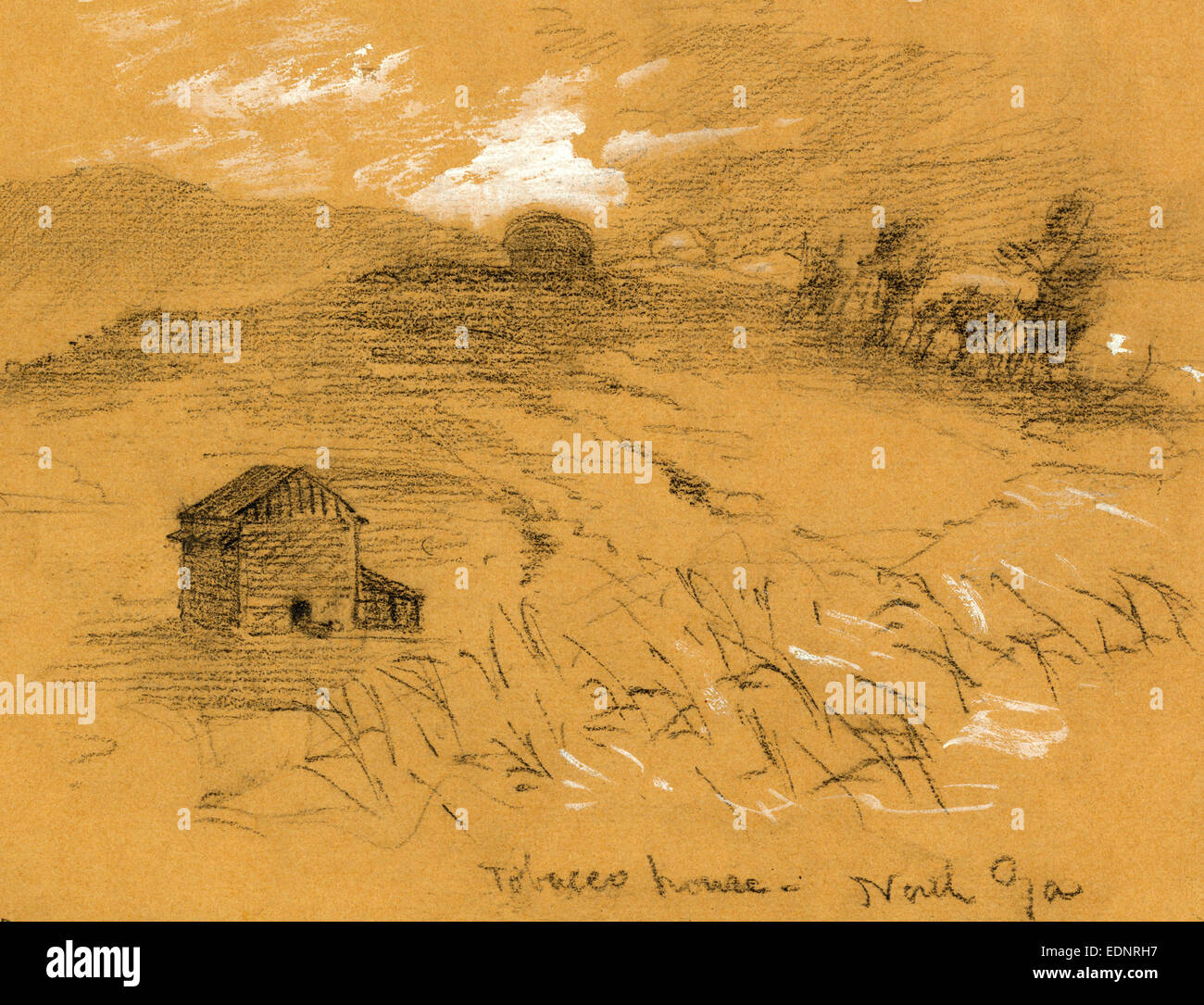 Tobacco house. North Ga, 1860-1865, drawing, 1862-1865, by Alfred R ...
