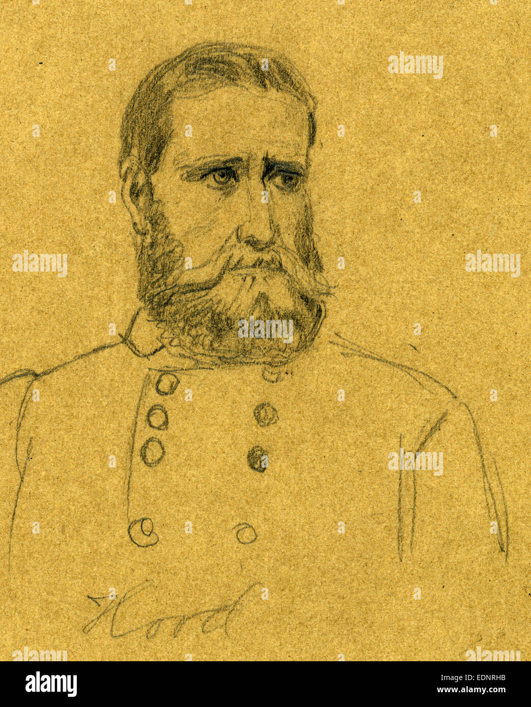 Confederate General John Bell Hood, 1862-1865, drawing, 1862-1865, by ...