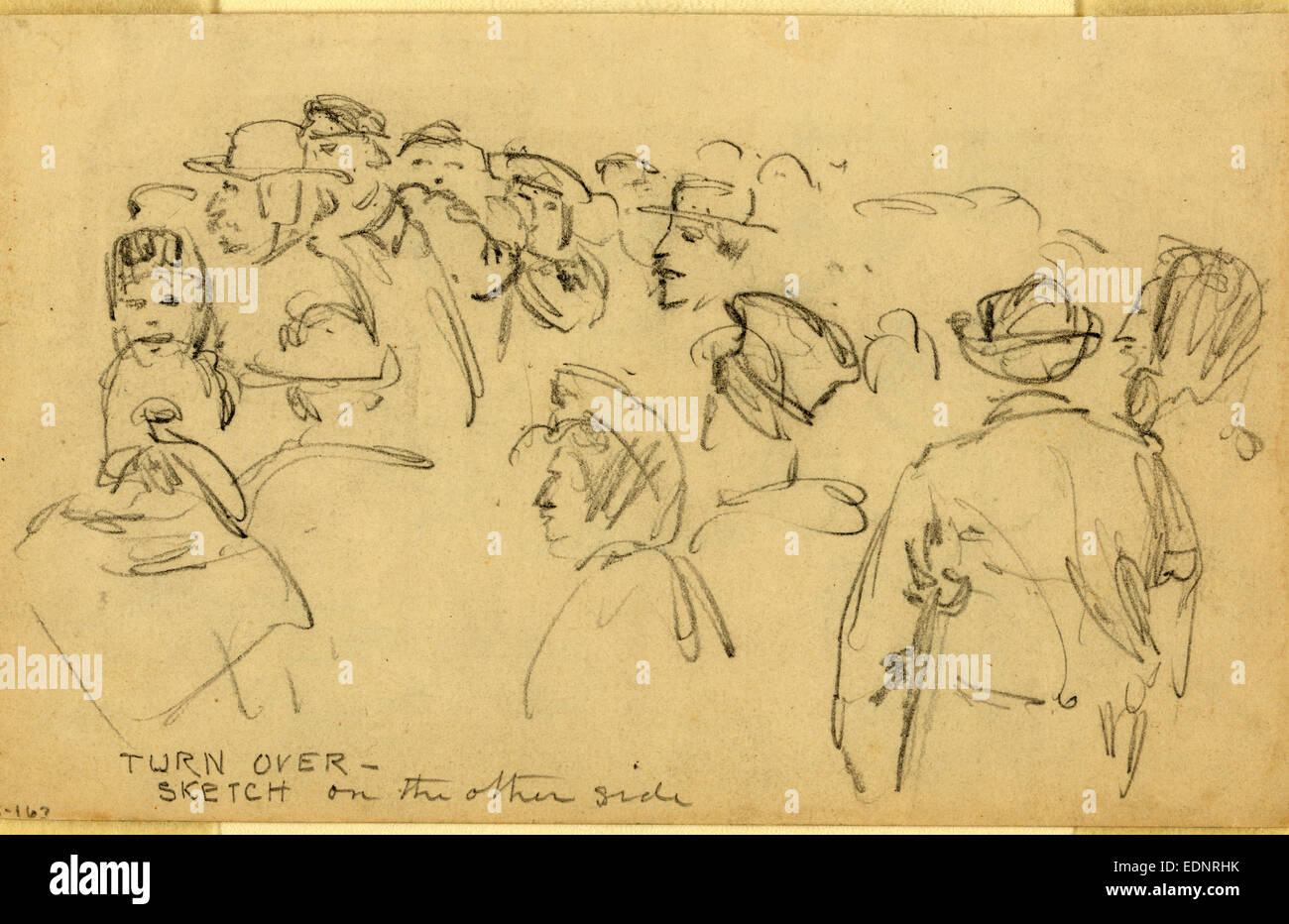 Faces in a crowd, 1860-1865, drawing, 1862-1865, by Alfred R Waud, 1828 ...