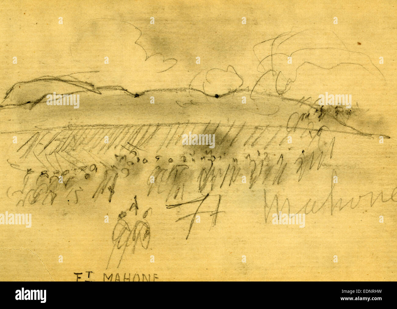 Ft. Mahone, 1865 April 3, drawing, 1862-1865, by Alfred R Waud, 1828 ...