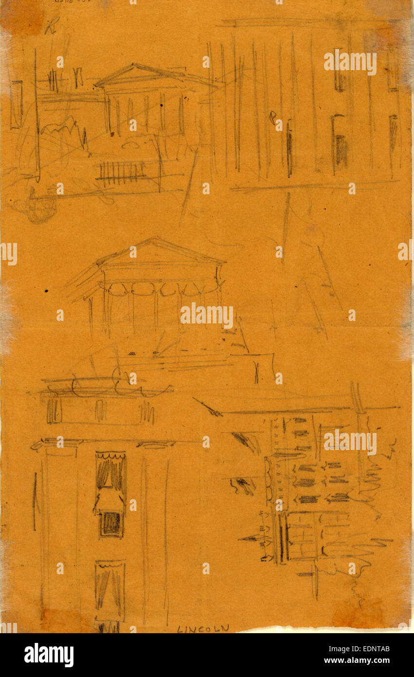 Architectural details with notation, LINCOLN, 1865 April?, drawing on ...