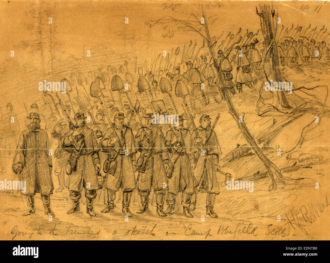 Going to the trenches, a sketch in Camp Winfield Scott. Before Yorktown ...