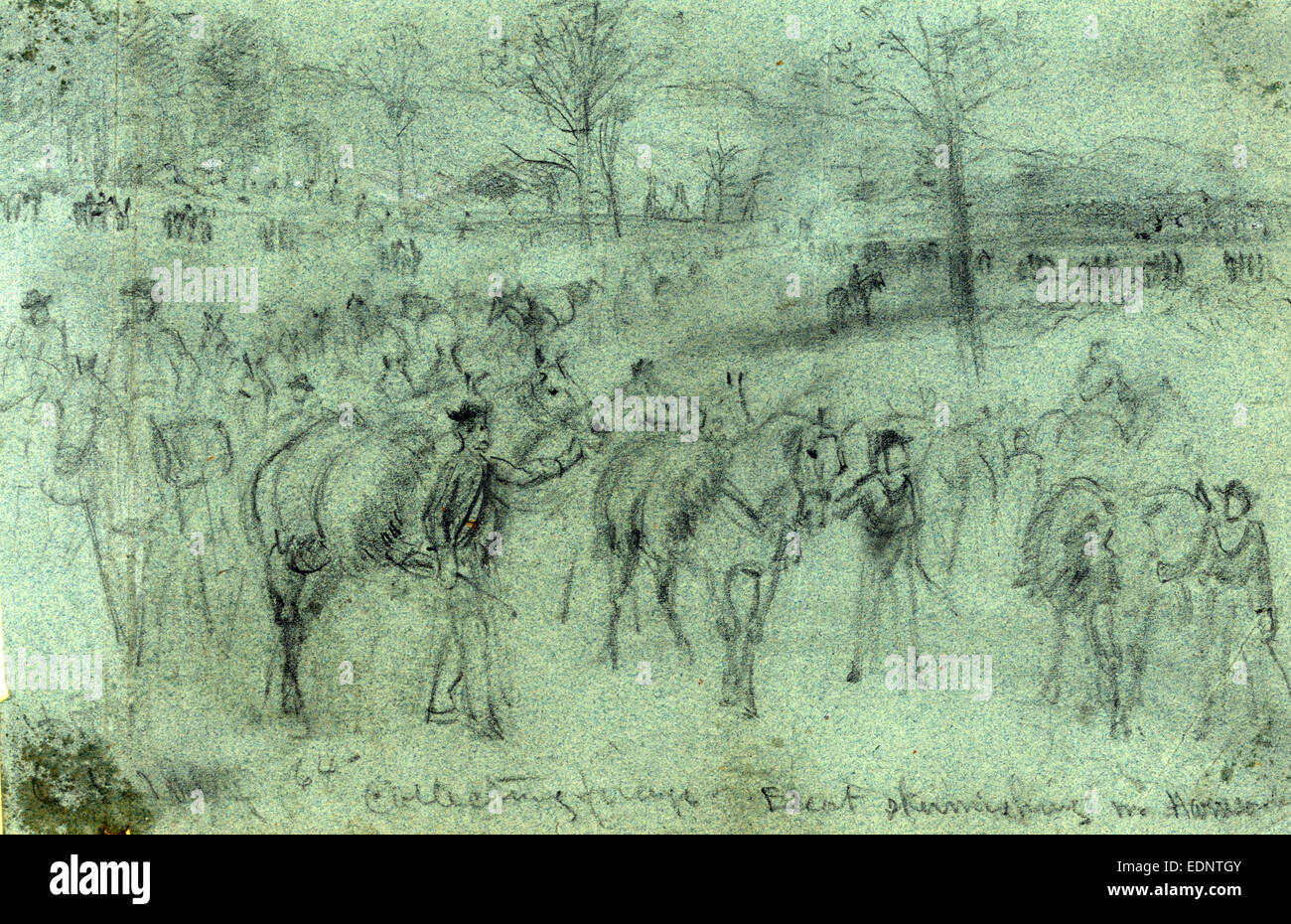 Collecting forage. Escort skirmishing n. Harrison, 1864 October ...